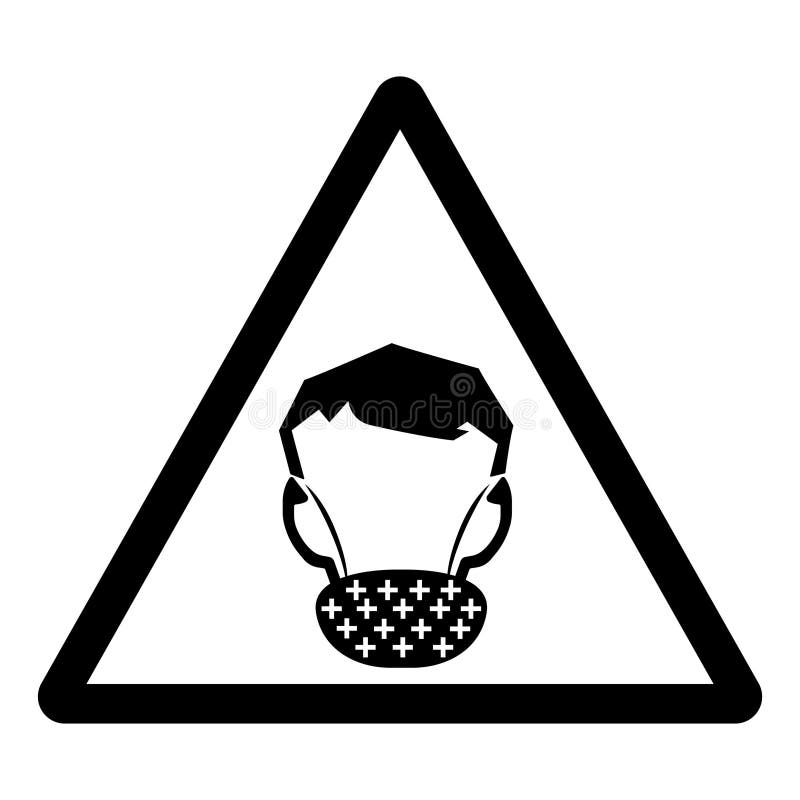 Warning Beard Protection Symbol Sign ,Vector Illustration, Isolate on ...