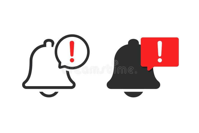 Warning Bell Icon. Illustration Vector Stock Vector - Illustration of ...