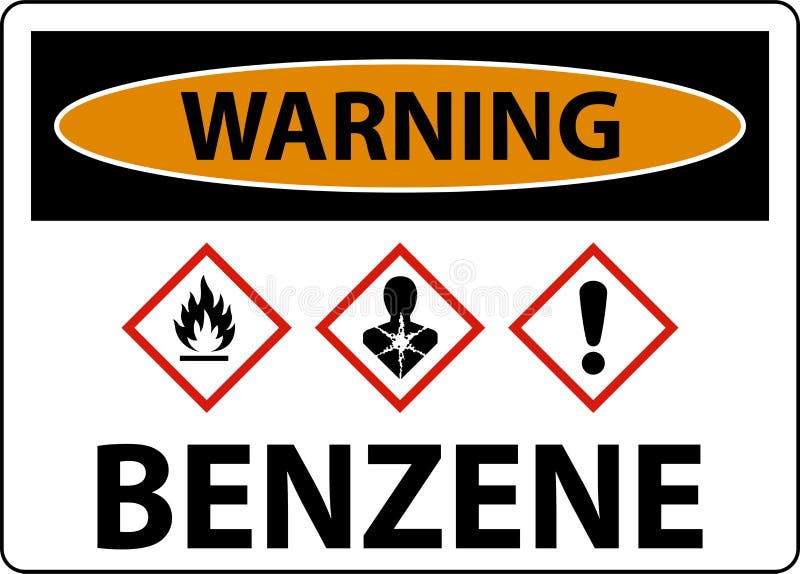 Warning Benzene GHS Sign on White Background Stock Vector ...