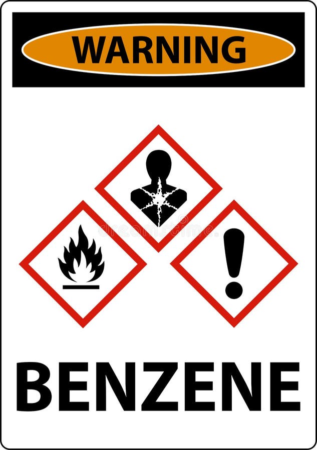 Warning Benzene GHS Sign on White Background Stock Vector ...