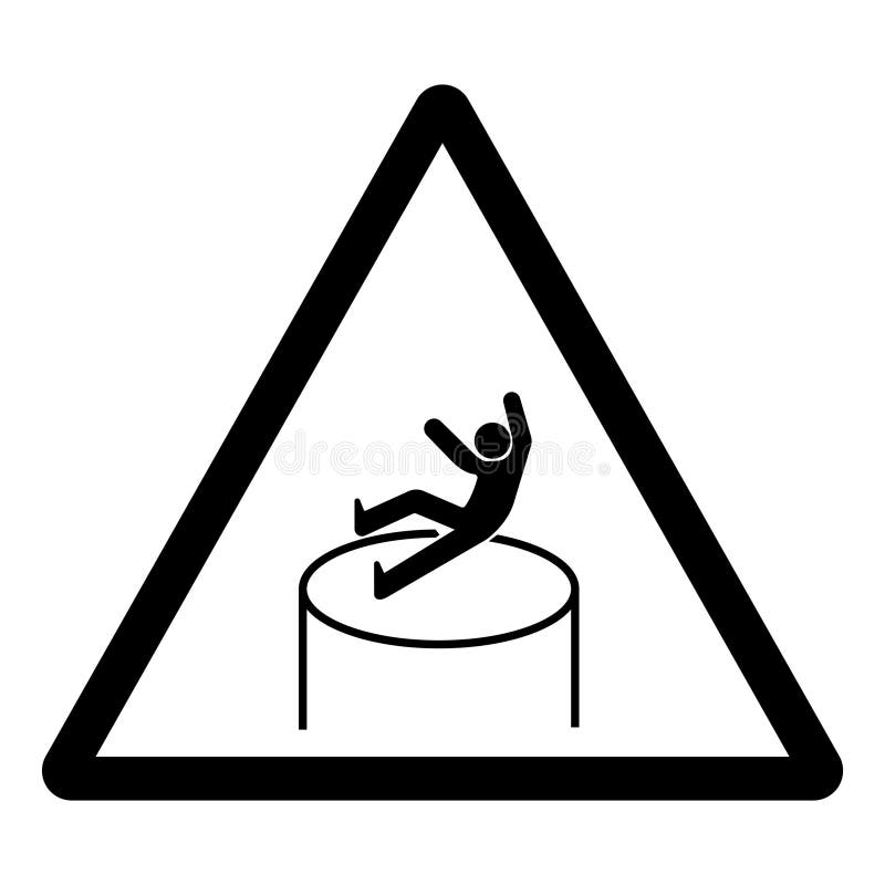 Warning Beware of Falling from a Height Symbol Sign ,Vector ...