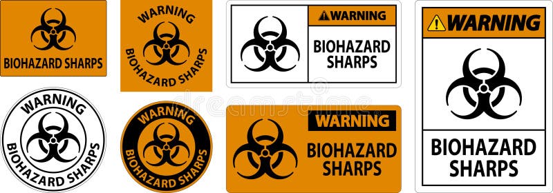 Warning Sharps Disposal Symbol Sign, Vector Illustration, Isolated on ...