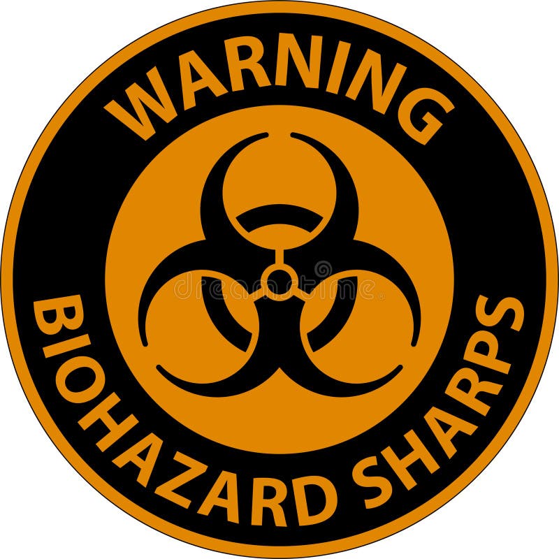 Warning Biohazard Label, Biohazard Sharps Stock Vector - Illustration ...