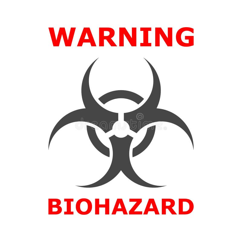 Warning Biohazard Sign, Icon or Logo, Color Set with Long Shadow Stock ...
