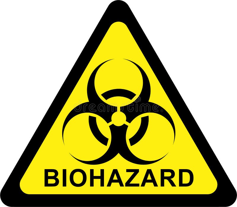 Warning Biohazard Sign with BIOHAZARD Text Stock Illustration ...