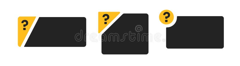 Warning Black Question Empty Message with Yellow Edge. Stock ...