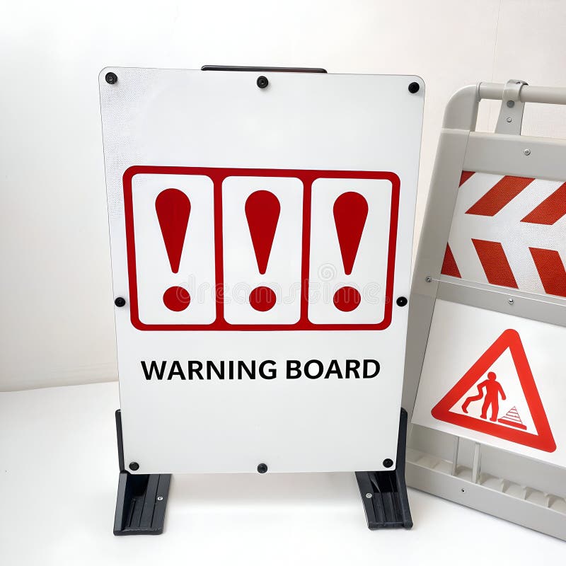Warning Board Icon Illustration Isolated on White Background Stock ...