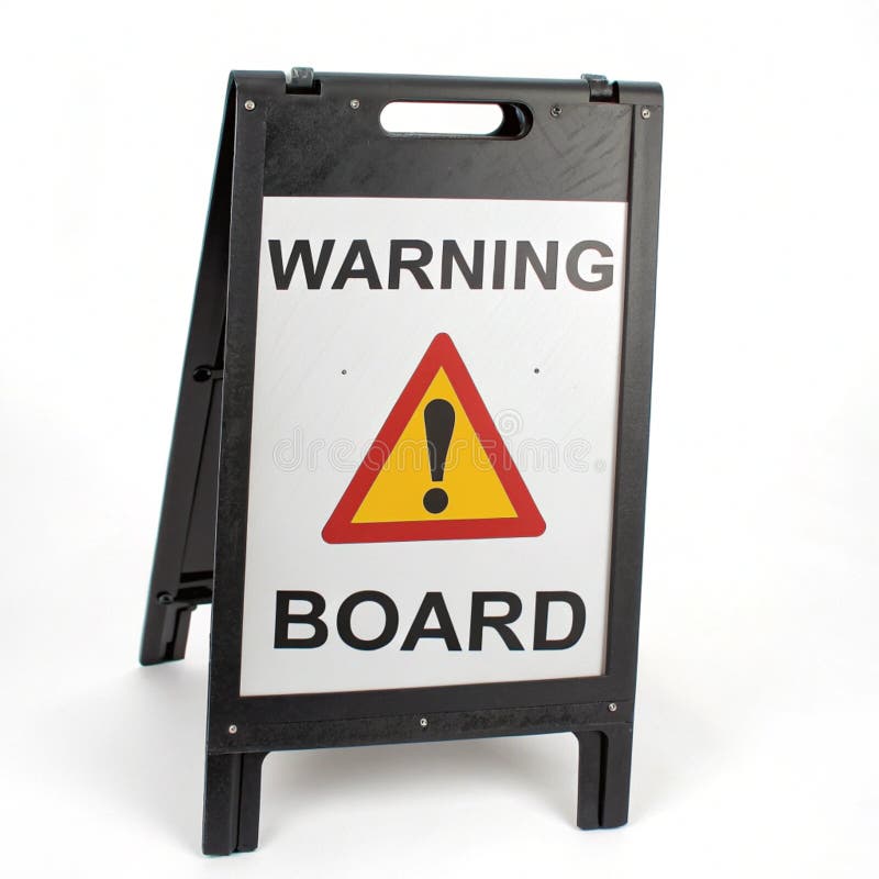 Warning Board Isolated on Transparent Background Stock Illustration ...
