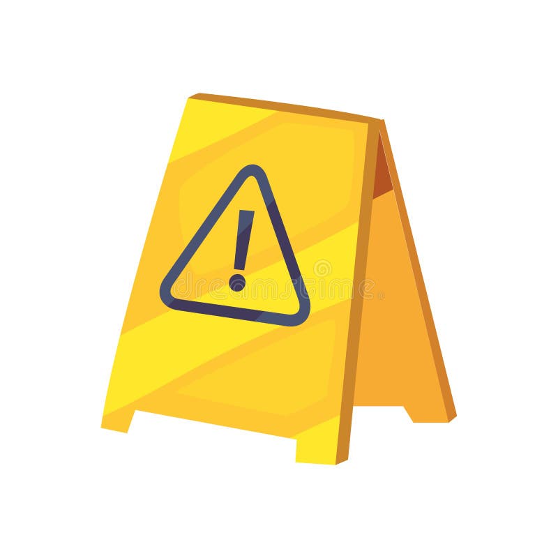 Warning Board on White Background Stock Illustration - Illustration of ...