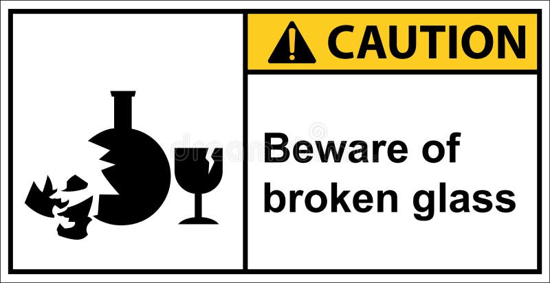 Warning Broken Glass Hazard Symbol Sign ,Vector Illustration, Isolate ...