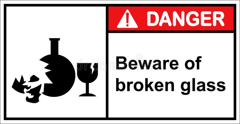 Warning Broken Glass Hazard Symbol Sign ,Vector Illustration, Isolate ...