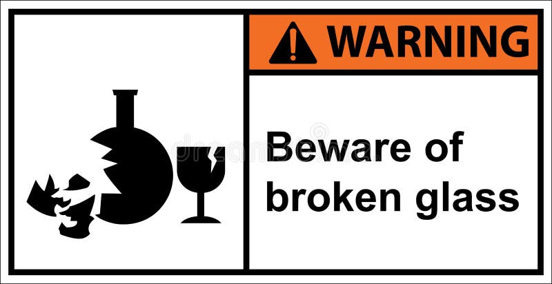 Warning Broken Glass Hazard Symbol Sign ,Vector Illustration, Isolate ...