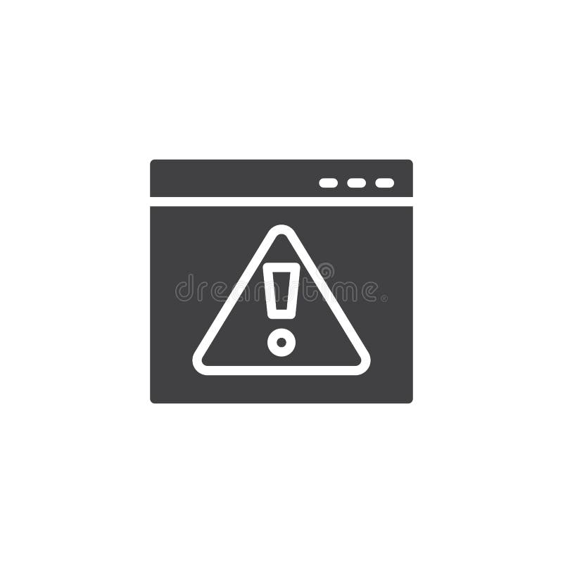 Warning Browser Vector Icon Stock Vector - Illustration of failure ...