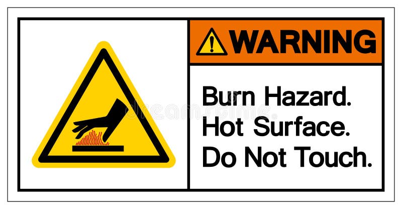 Warning Burn Hazard Hot Surface Do Not Touch Symbol Sign, Vector ...