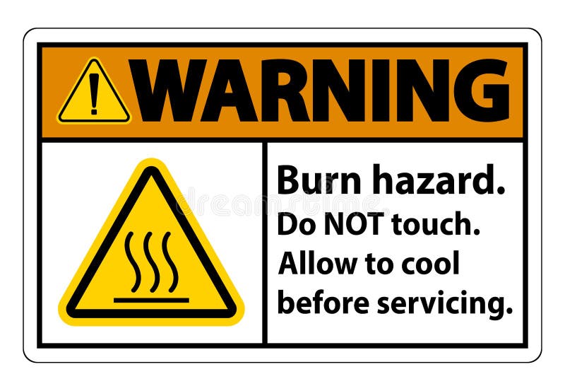 Warning Burn Hazard Hot Surface Do Not Touch Symbol Sign, Vector ...