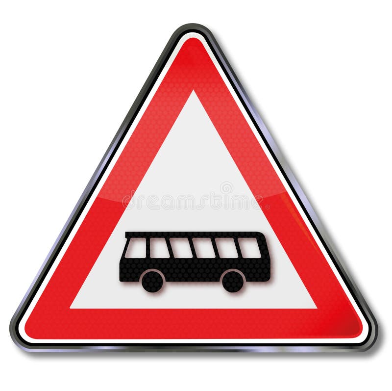 Warning bus stock vector. Illustration of buses, shield - 63065494