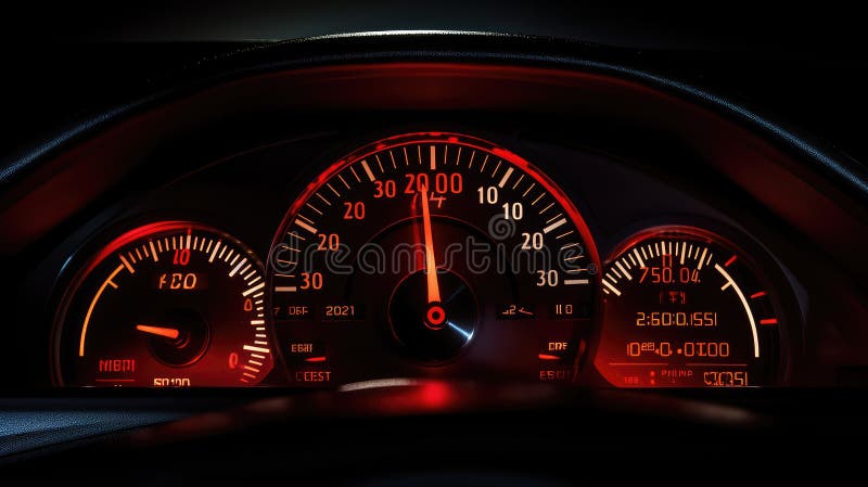 Malfunction Indicator Icon on Car Dashboard. Check Engine Light. Gauge ...