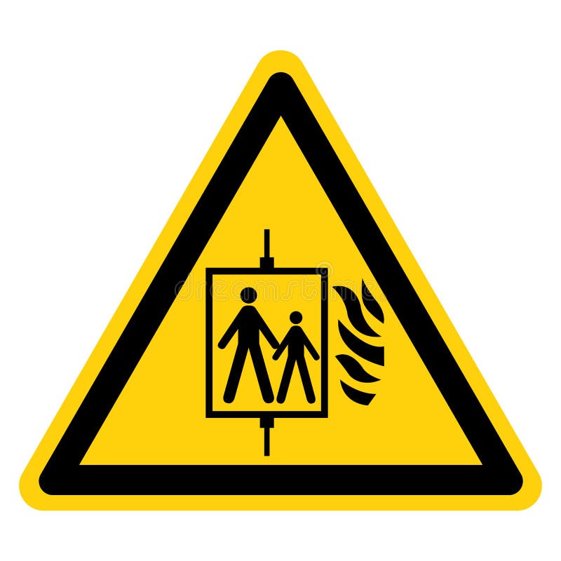 Warning in Case of Fire Do Not Use Lift Symbol Sign, Vector ...