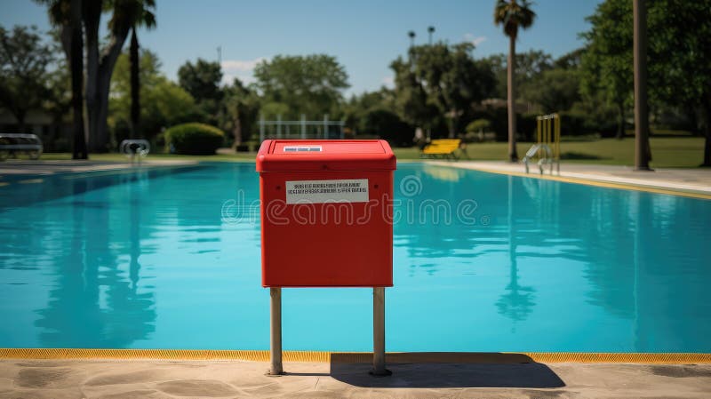 Warning caution box stock illustration. Illustration of pool - 370425640