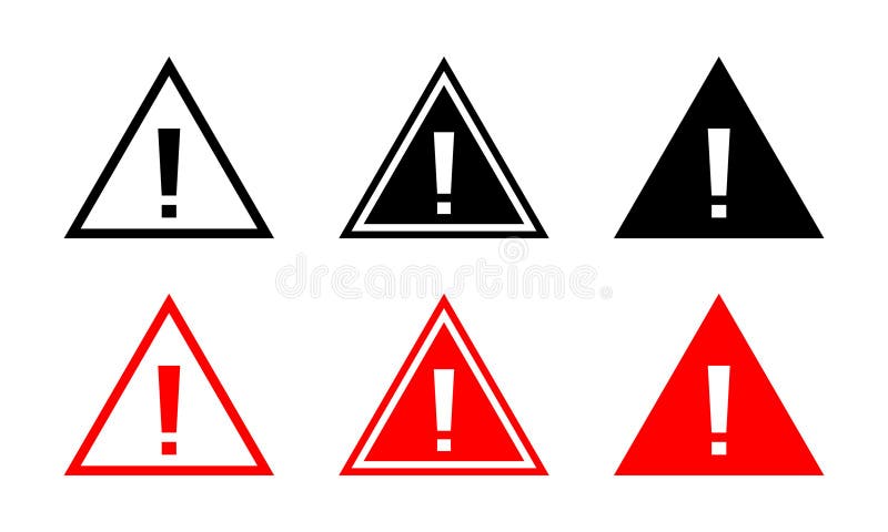 Warning, Caution Icon Set in Generic Style. Exclamation Mark on ...