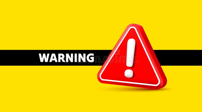 Warning Caution Sign, Problem Message Mark, Danger Icon 3d. Vector ...