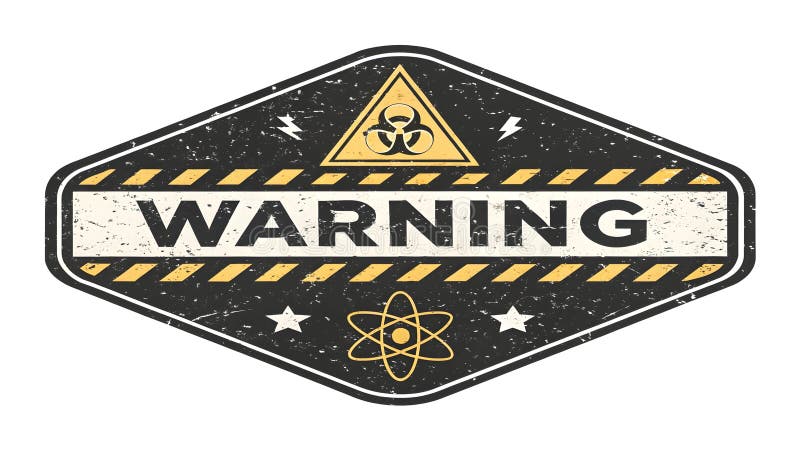 Warning Cautionary Badge: a Striking Graphic, with Grunge Effect Stock ...