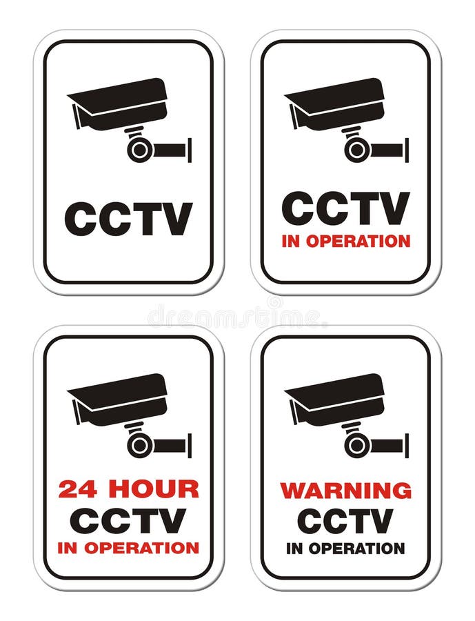 CCTV in Operation - Rectangle Sign Stock Vector - Illustration of ...