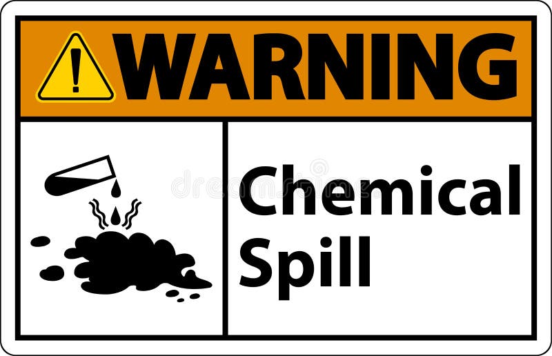 Warning Chemical Spill Sign on White Background Stock Vector ...