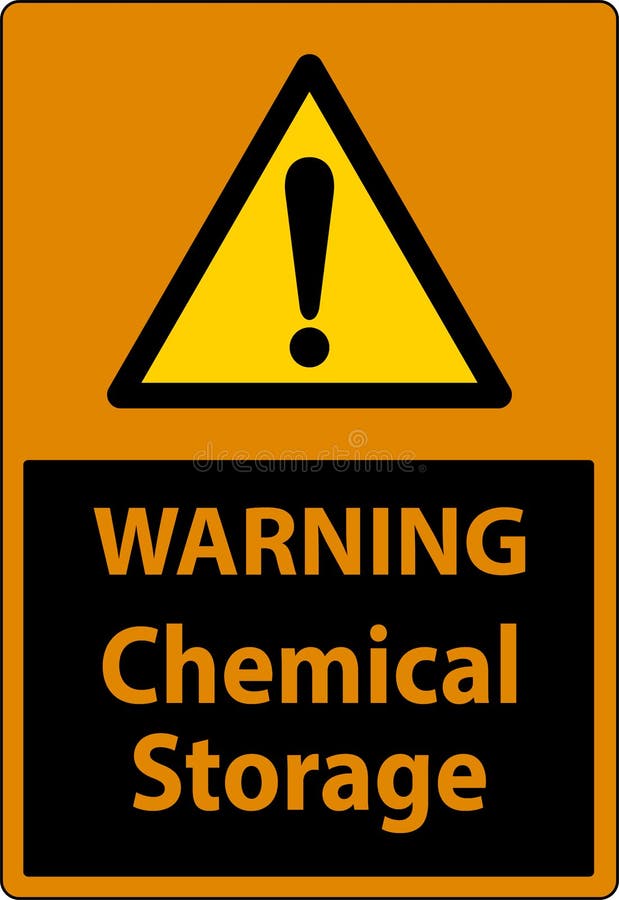 Warning Chemical Storage Symbol Sign on White Background Stock Vector ...