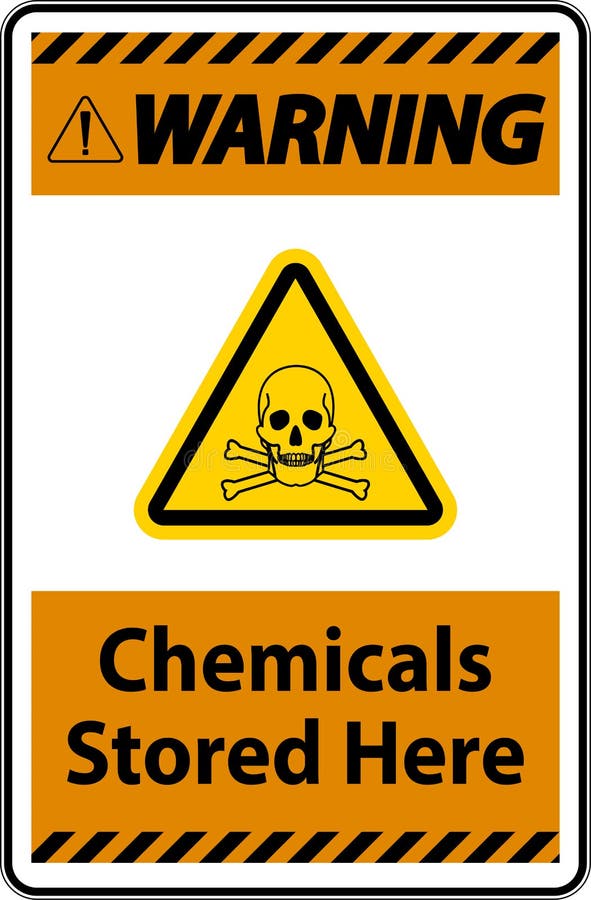 Warning Chemicals Stored Here Sign on White Background Stock Vector ...