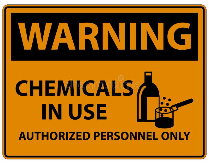 Warning Chemicals in Use Symbol Sign on White Background Stock Vector ...