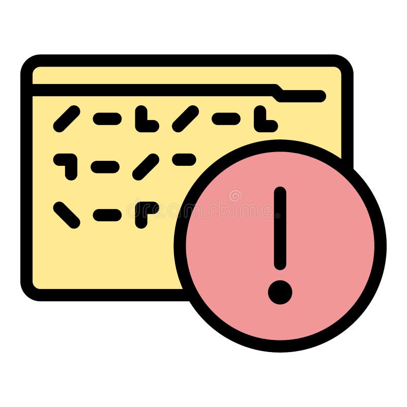 Warning Cipher Icon Color Outline Vector Stock Vector - Illustration of ...