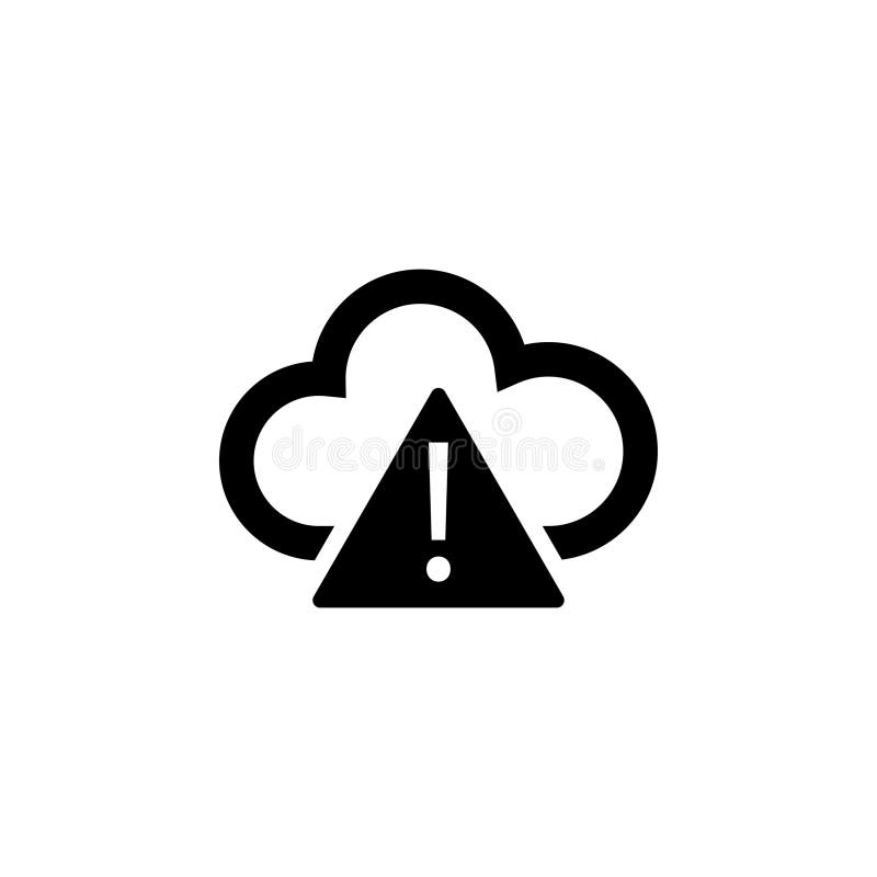 Warning Cloud Computing, Ddos Attack Flat Vector Icon Stock Vector ...