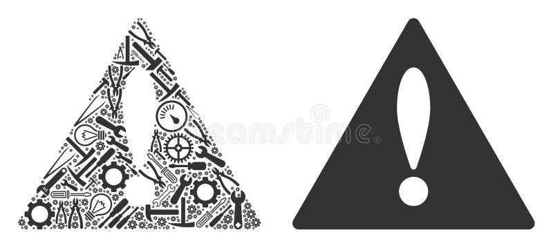 Warning Collage of Repair Tools Stock Vector - Illustration of ...