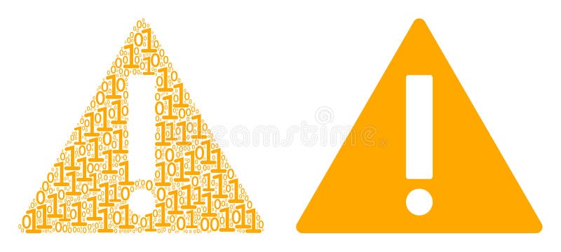 Warning Composition of Binary Digits Stock Vector - Illustration of ...
