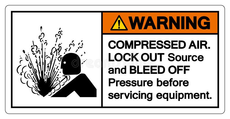 Warning Compressed Air Symbol Sign, Vector Illustration, Isolate on ...