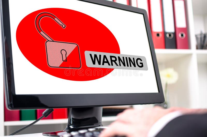 Warning Concept on a Computer Screen Stock Photo - Image of attack ...