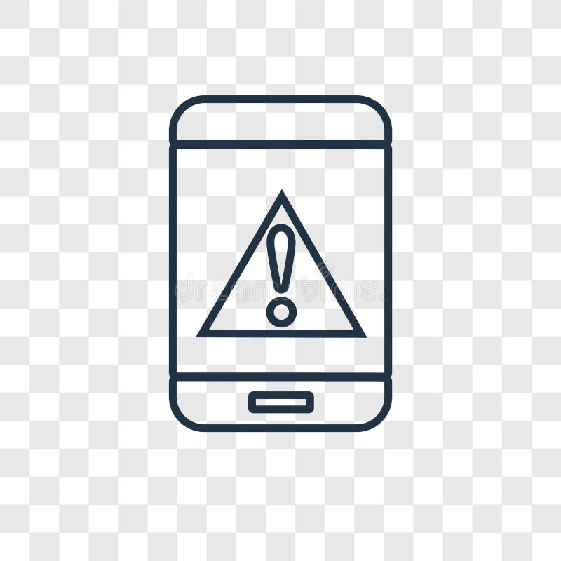 Warning Concept Vector Linear Icon Isolated on Transparent Background ...