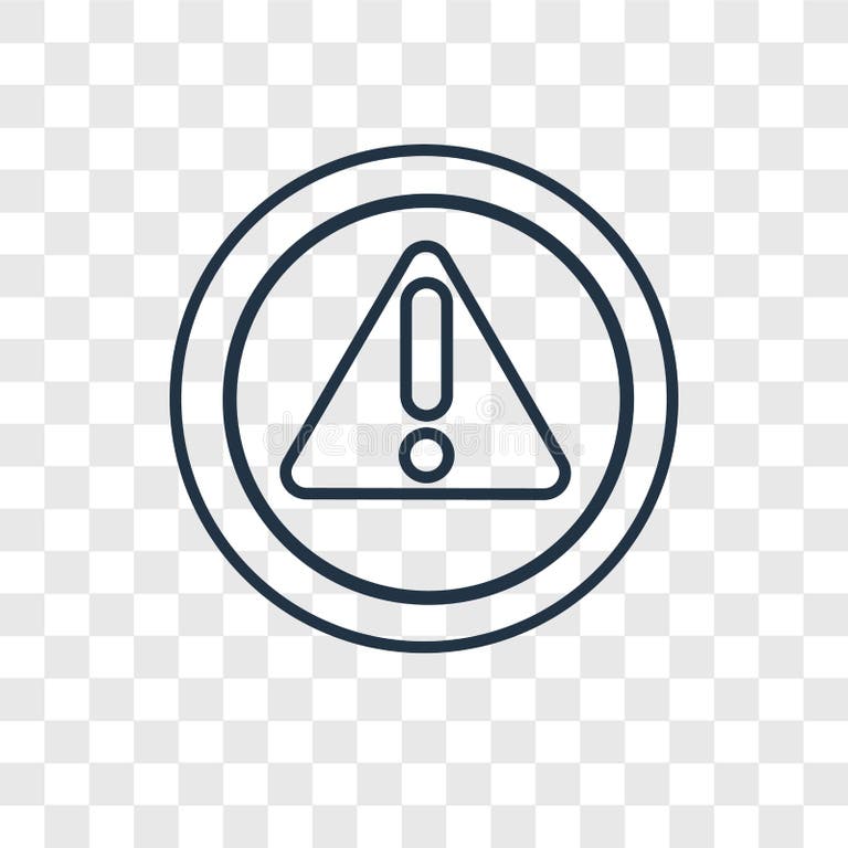 Warning Concept Vector Linear Icon Isolated on Transparent Background ...