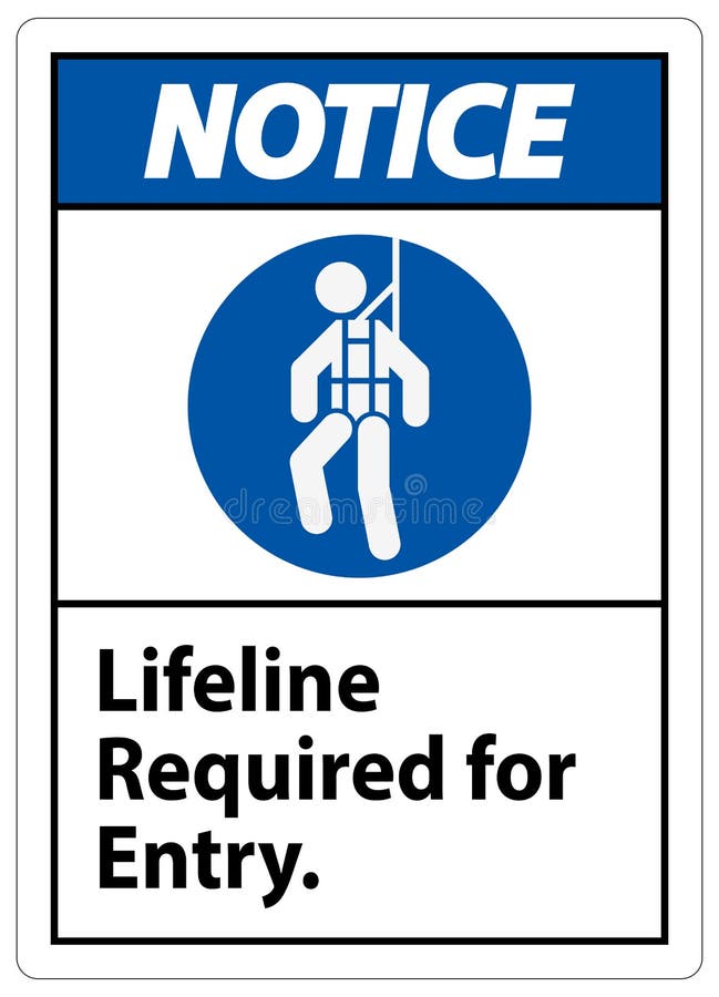 Warning Confined Space Sign Lifeline Required for Entry Stock Vector ...