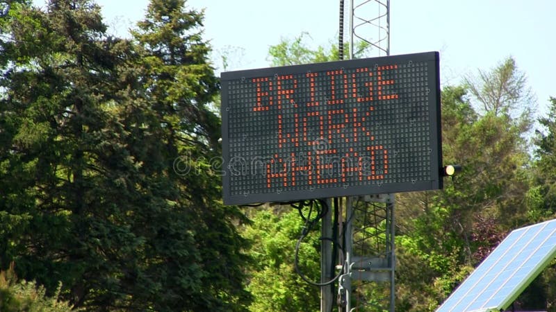 Bridge Construction Sign Flash Cape Cod Stock Video - Video of panels ...