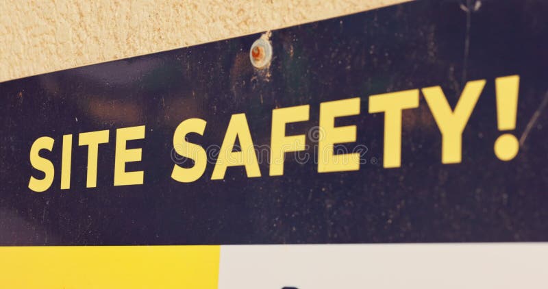 Warning, Construction Site and Rules with Sign on Wall for Notice ...