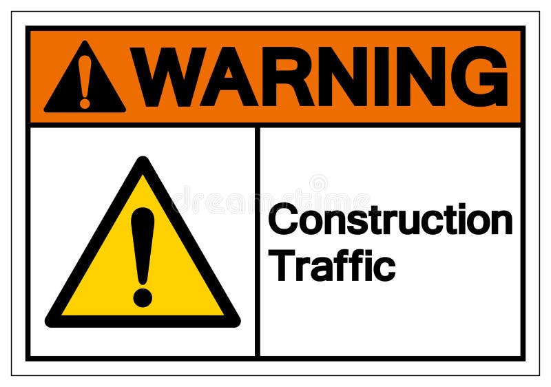 Warning Construction Zone Symbol Sign, Vector Illustration, Isolate on ...