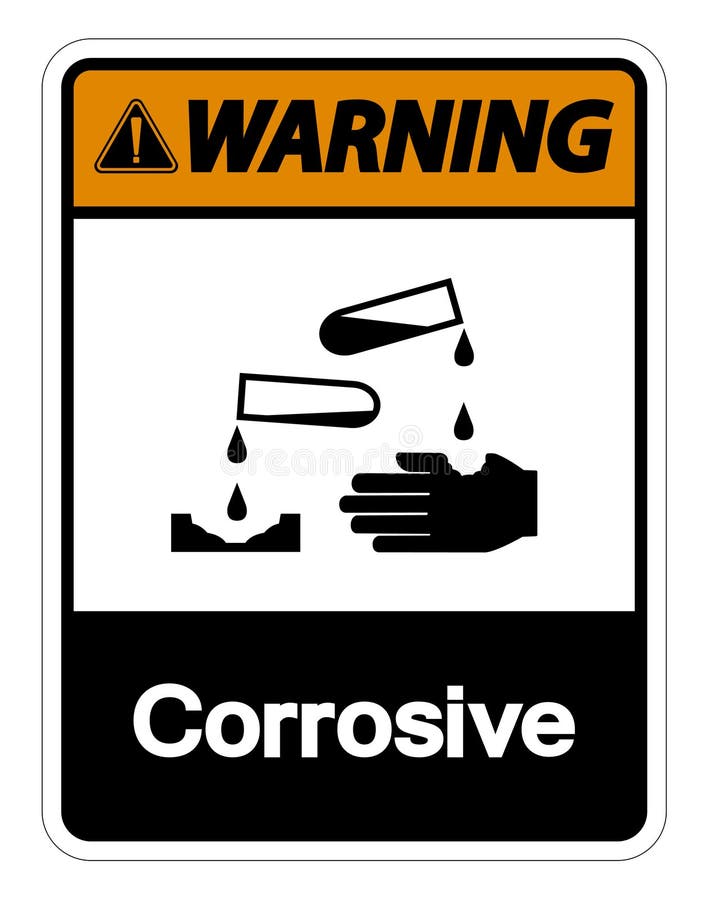 Warning Corrosive Symbol Sign Isolate on White Background,Vector ...