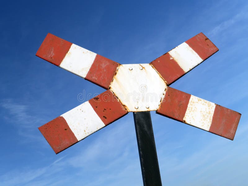 Warning Cross for Single-track Level Crossing Stock Image - Image of ...