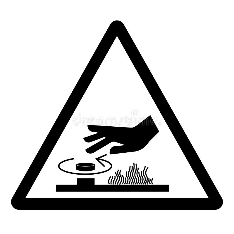 Warning Crush Hand of Hot Rorating Hazard Symbol Sign ,Vector ...
