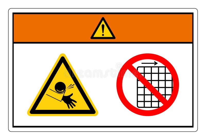 Warning Crush Hazard Do Not Remove Guard Symbol Sign, Vector ...