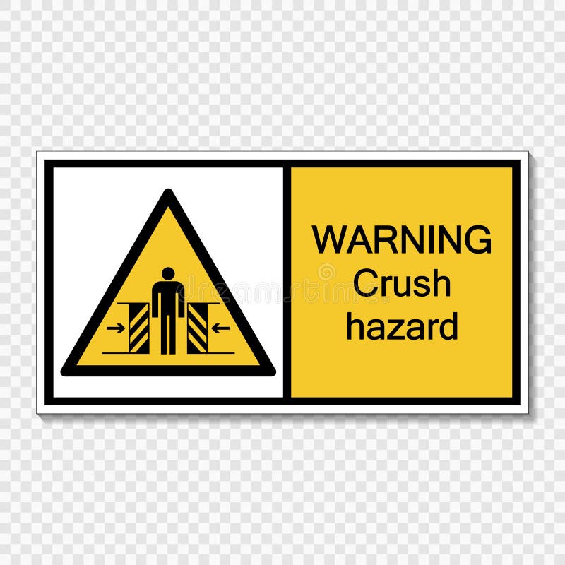 Symbol Warning Crush Hazard Sign on Transparent Background Stock Vector ...