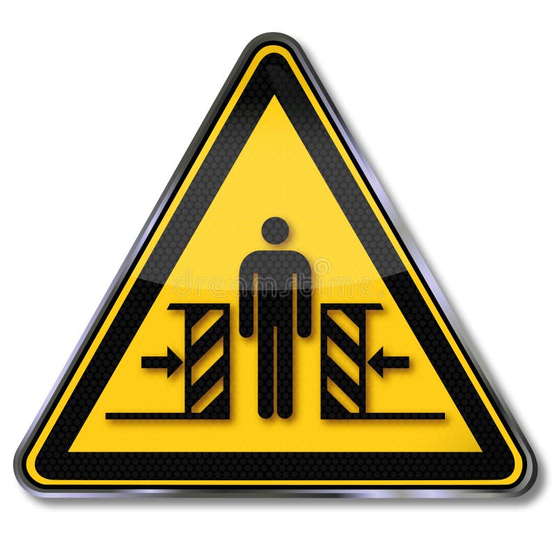 Warning Crushing Sign. Warning Sign Risk of Crushing. Flat Style Stock ...