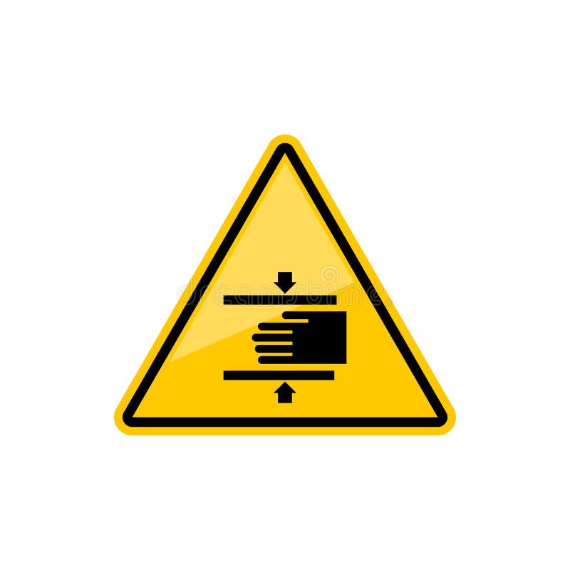Warning Crushing Sign. Warning Sign Risk of Crushing. Flat Style Stock ...